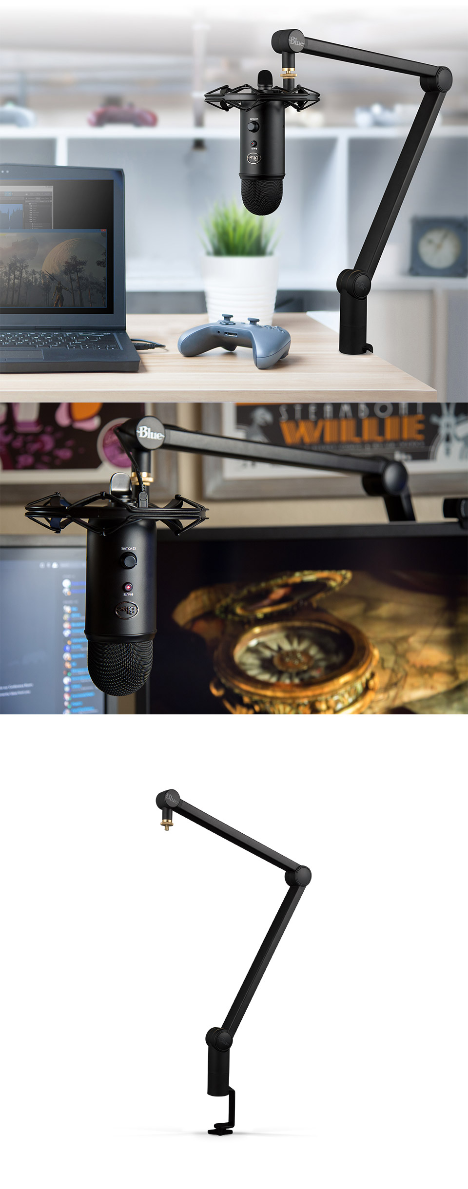 Buy Blue Microphones Compass Boom Arm Premium Tube-Style Black [989 ...