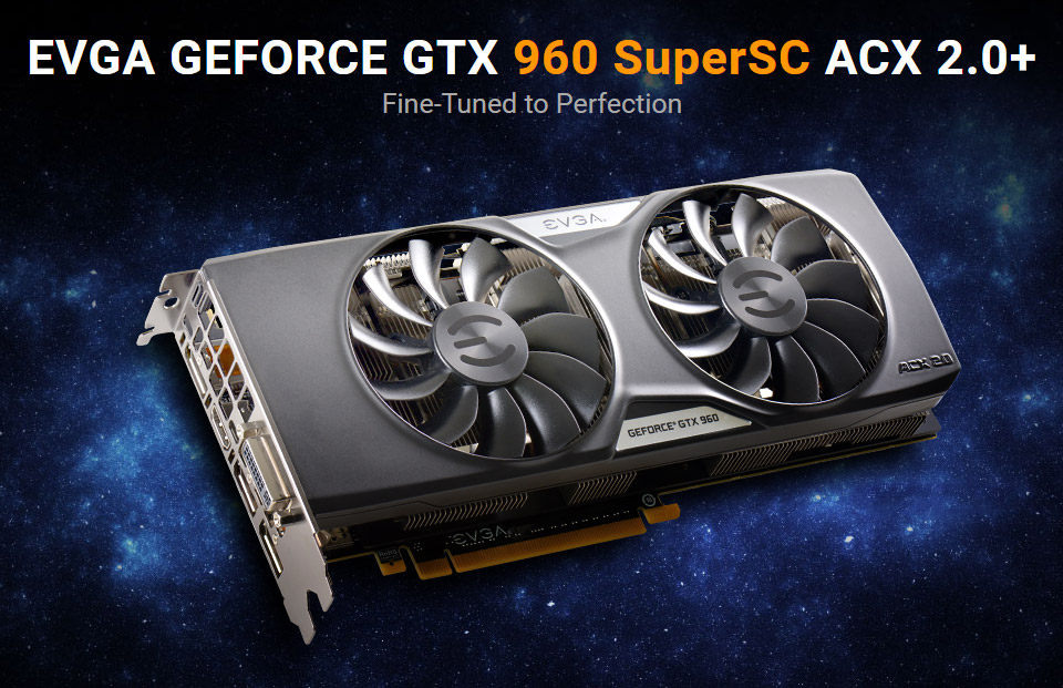 Buy EVGA GeForce GTX 960 SuperSC ACX 2.0+ 4GB [04G-P4-3967-KR] | PC ...