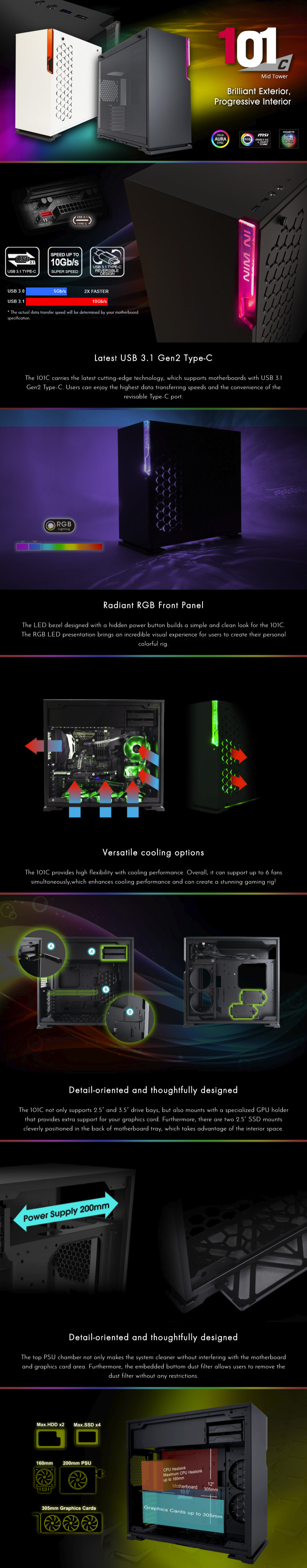 Buy InWin 101C Mid Tower Chassis White [101C-WHITE] | PC Case Gear ...