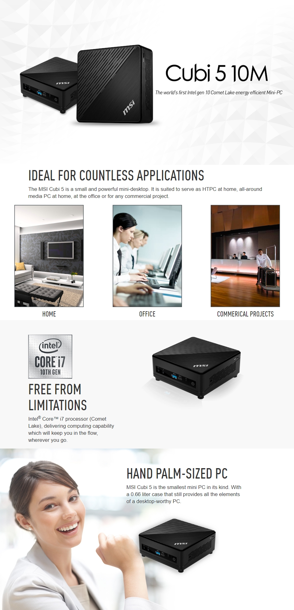 Buy MSI Cubi 5 10th Gen Core i3 Barebone Black [10M-002BAU] | PC Case ...