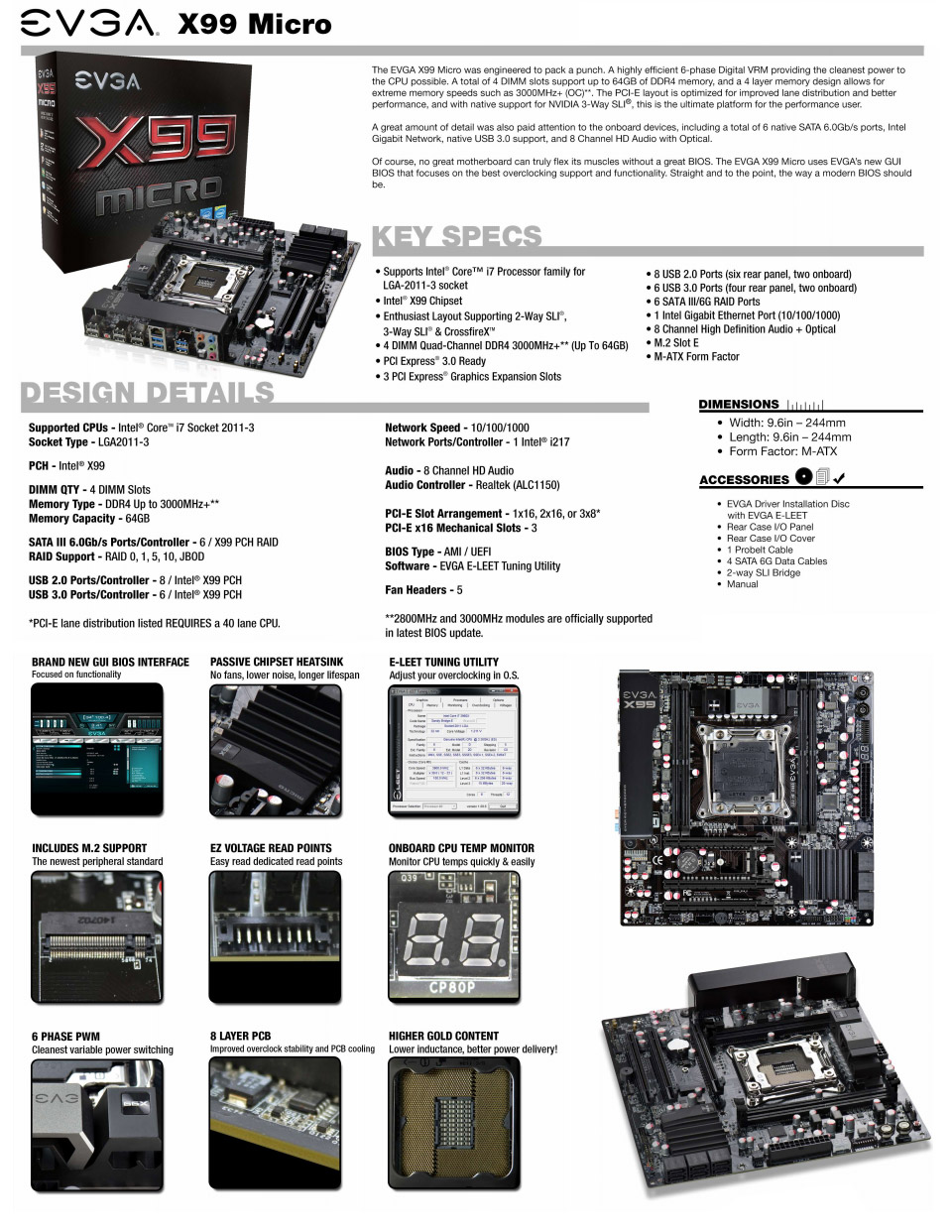 Buy EVGA X99 Micro Motherboard [131-HE-E995-KR] | PC Case Gear Australia