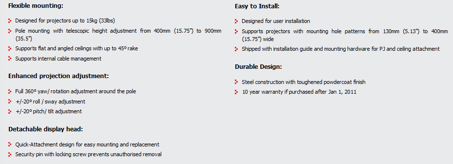 Buy Atdec Telehook Universal Projector Roof Mount with Pole [13TH-PM-QR ...