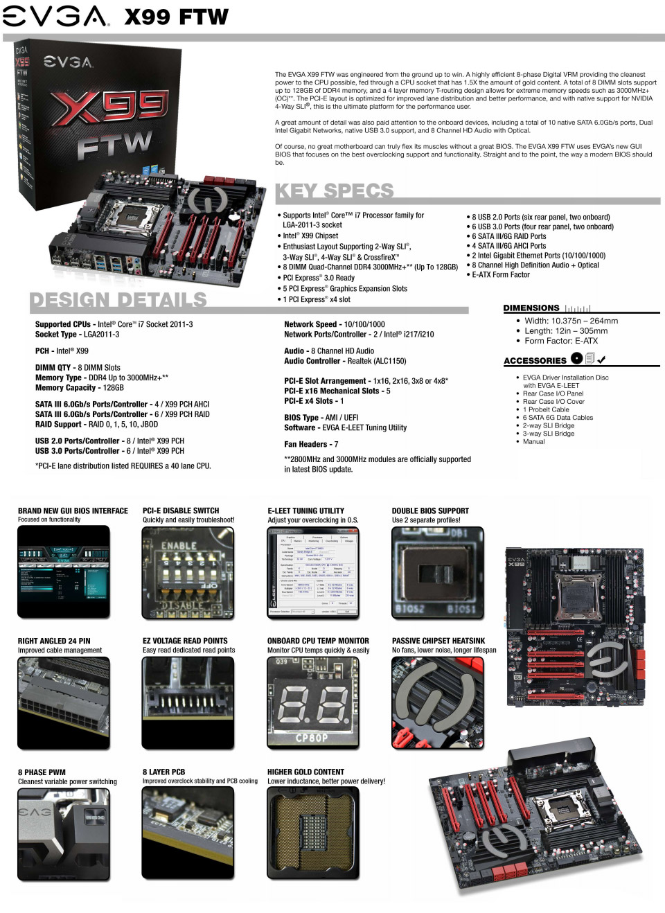 Buy EVGA X99 FTW Motherboard [150-HE-E997-KR] | PC Case Gear Australia