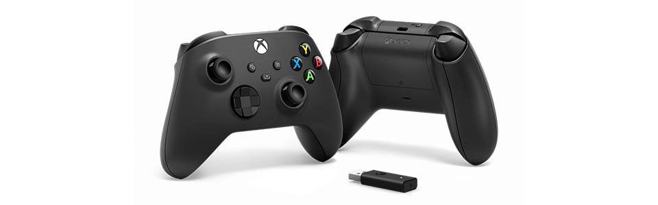 Buy Microsoft Xbox Controller and Wireless Adapter Black [1VA-00003 ...