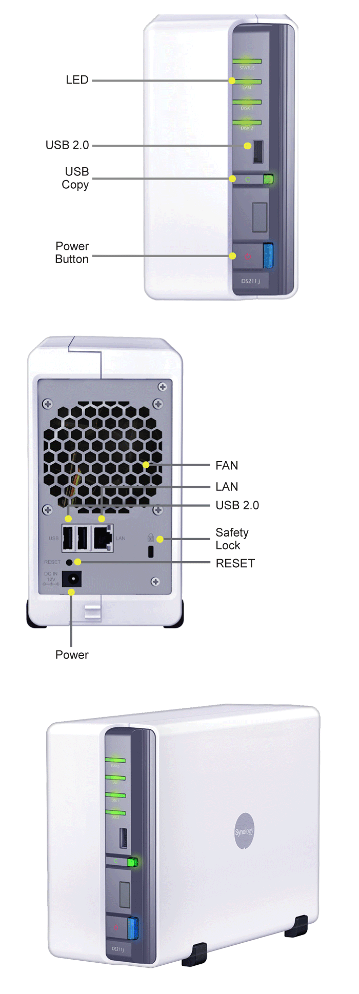 Buy Synology DS211j Budget-friendly 2-Bay NAS [29DS211J] | PC Case Gear ...