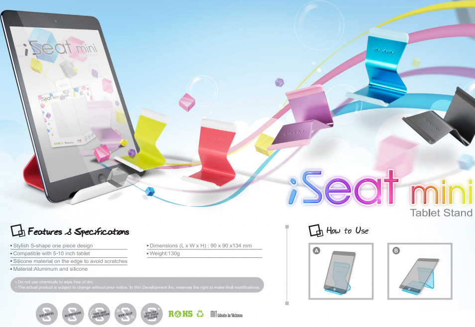 Buy In Win iSeat Mini Tablet Stand Fuchsia [2RAKIM008300] | PC Case ...