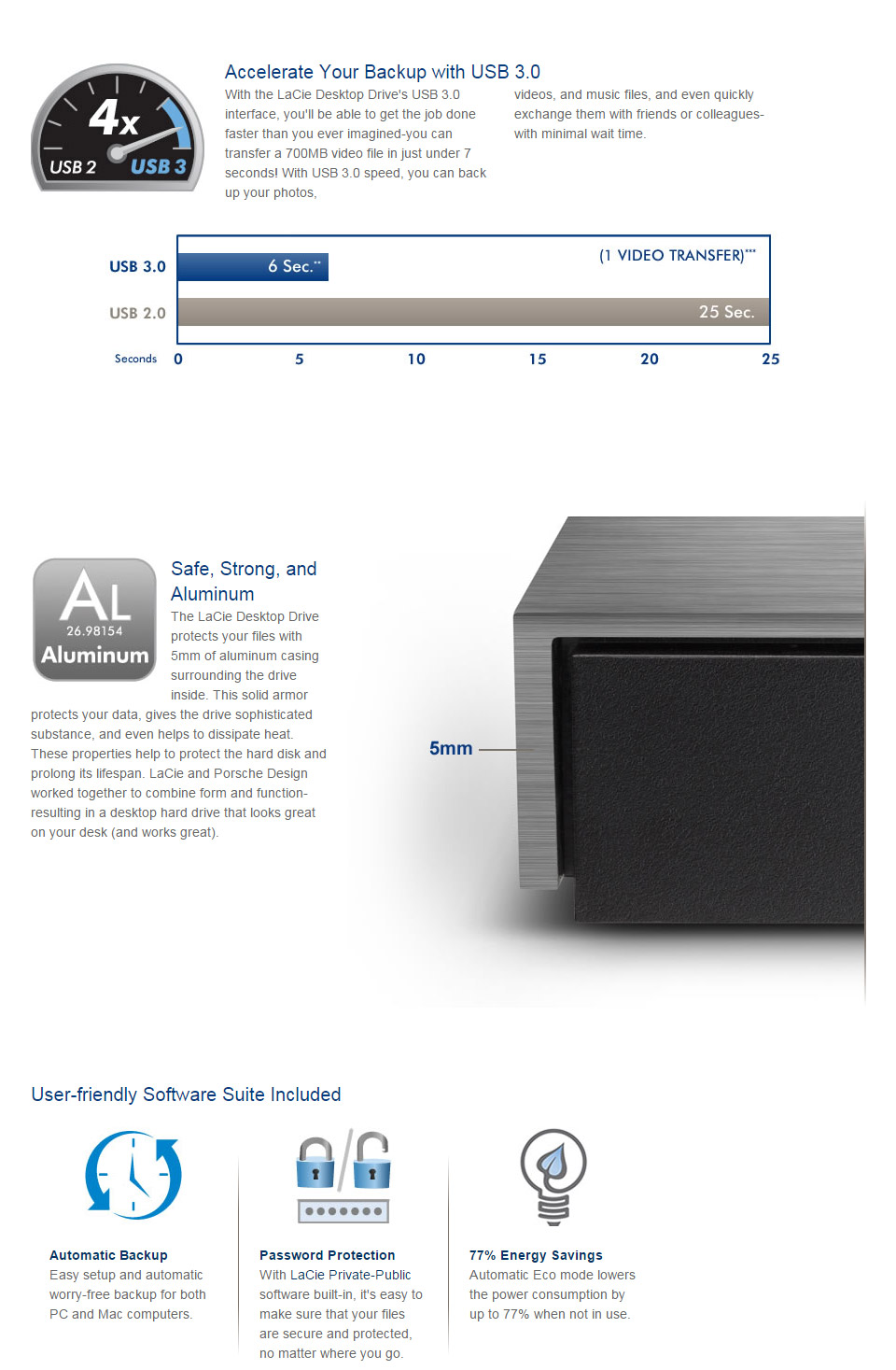 Buy LaCie Porsche Design 2TB 3.5in USB 3.0 External Hard Drive [302002 ...