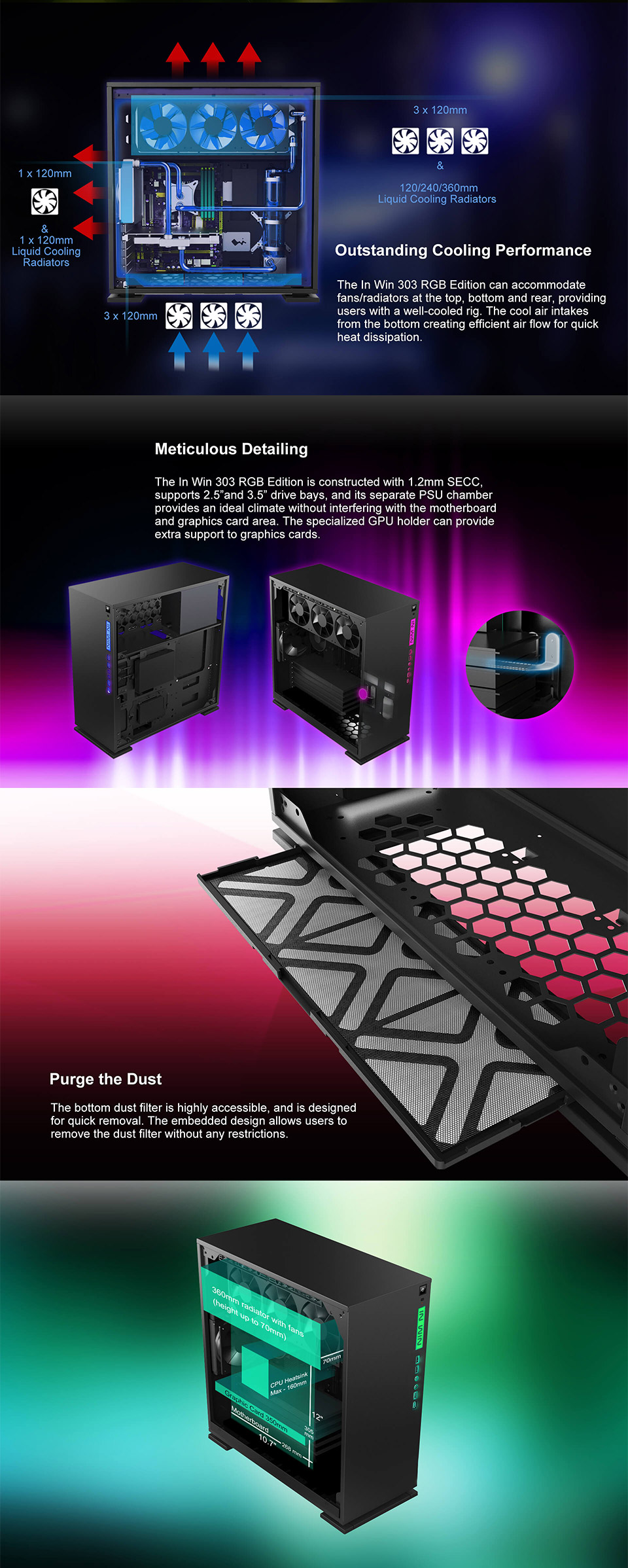 Buy InWin 303 RGB Edition Mid Tower Case Black [303RGB-BLACK] | PC Case ...