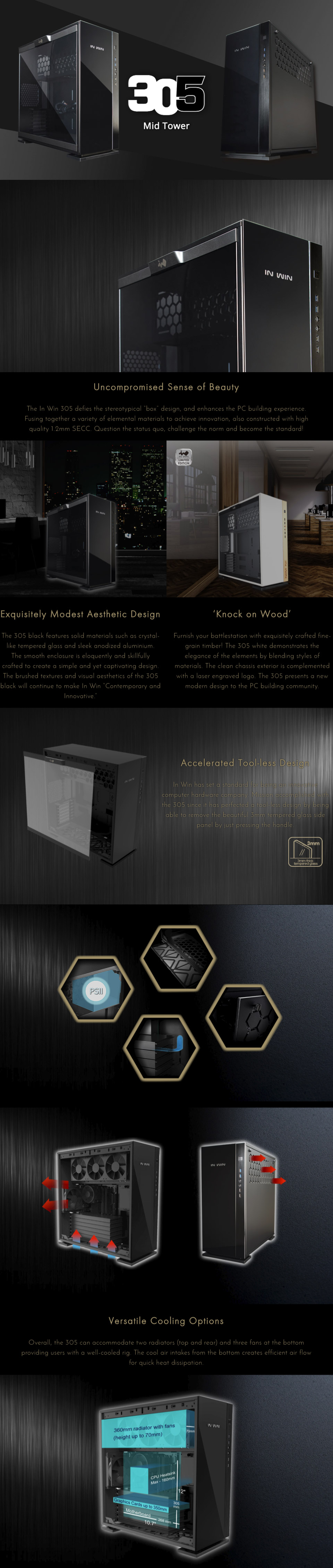 Buy In Win 305 Tempered Glass Case White [305-WHITE] | PC Case Gear ...