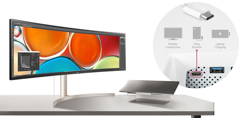 Buy LG 49WL95C-WE DQHD HDR IPS Curved 49in Monitor [49WL95C-WE] | PC ...