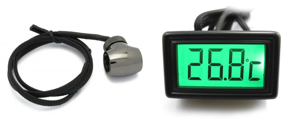 Buy XSPC LCD Temperature Display Green V2 + G1/4 Inline Sensor ...