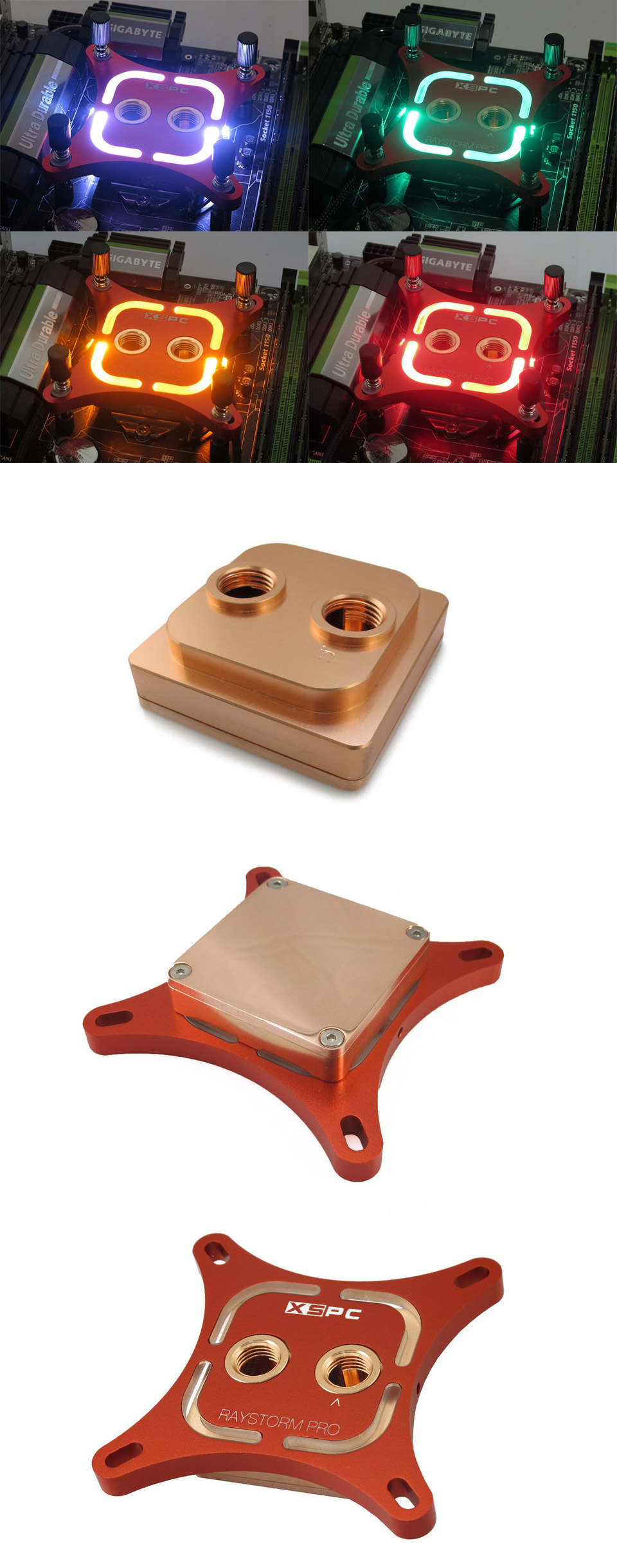 Buy XSPC RayStorm Pro CPU Waterblock for Intel Red [5060175586476] | PC ...