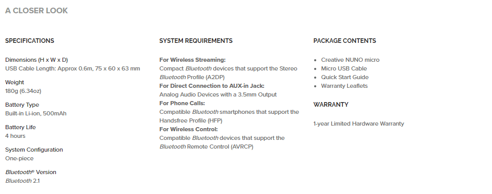 Buy Creative Nuno Micro Bluetooth Speaker Gray [51MF8265AA001] | PC ...