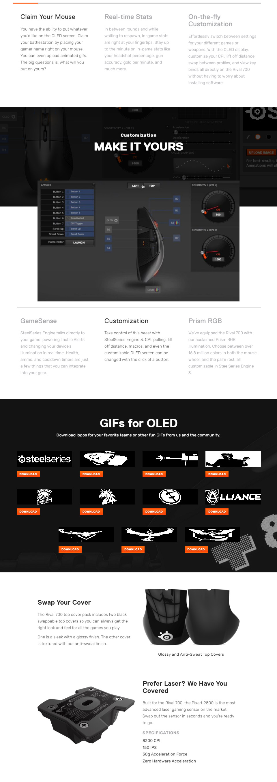 Buy SteelSeries Rival 700 Professional Optical Gaming Mouse [SS-62331 ...