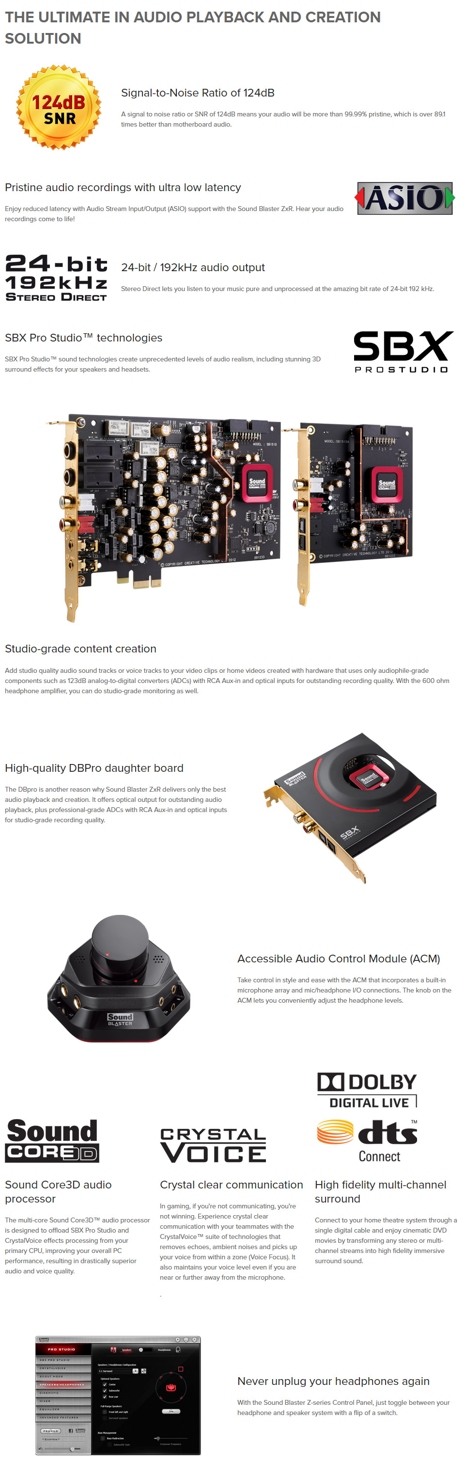 Buy Creative Sound Blaster ZXR Soundcard with Audio Control Module ...