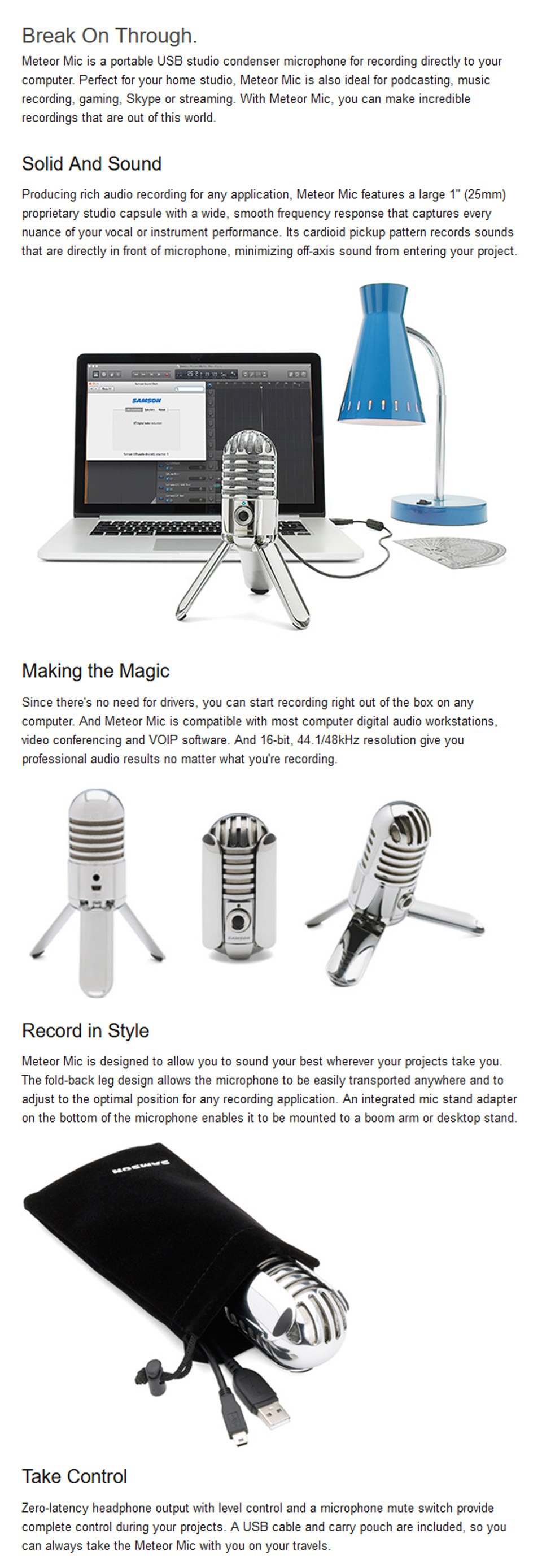 Buy Samson Meteor USB Studio Condenser Microphone [ESAMTR] | PC Case ...