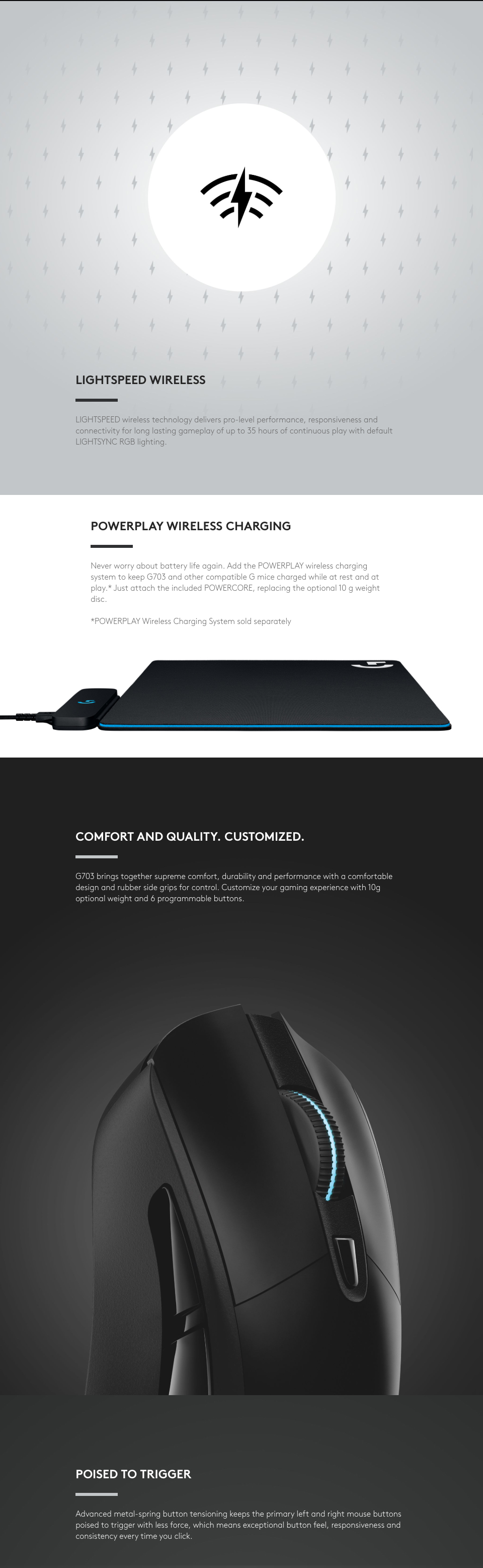 Buy Logitech G703 Hero Lightspeed Wireless Gaming Mouse [910-005642 ...