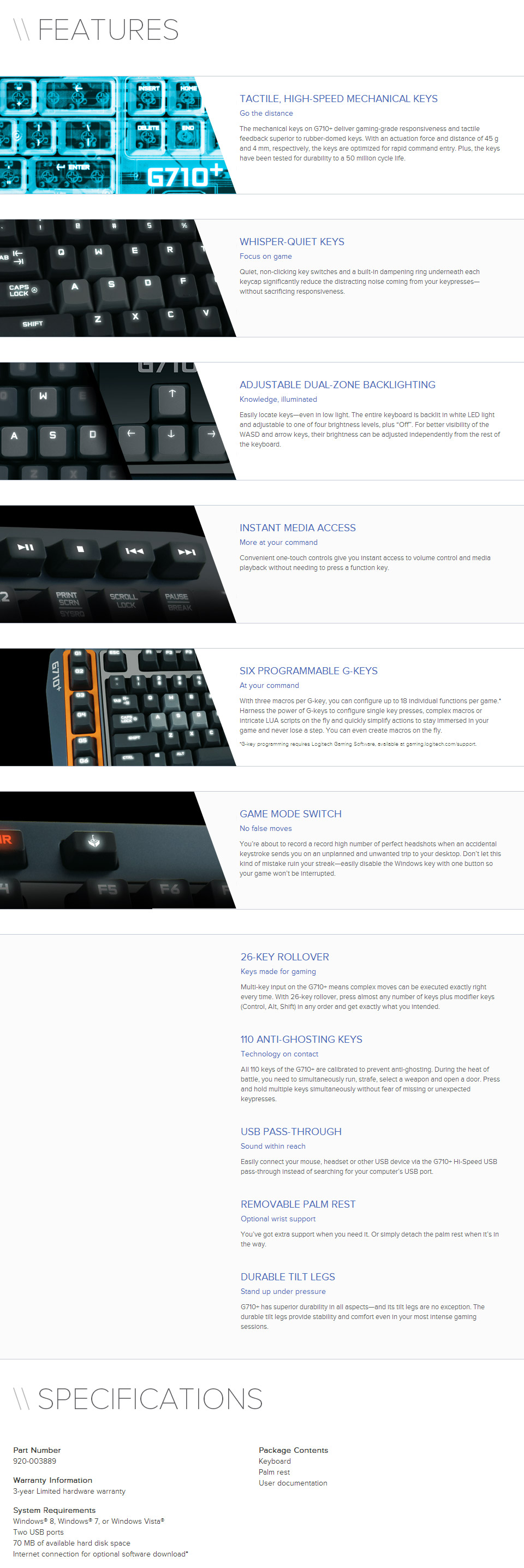 Buy Logitech G710+ Mechanical Gaming Keyboard [920-003889] | PC Case ...