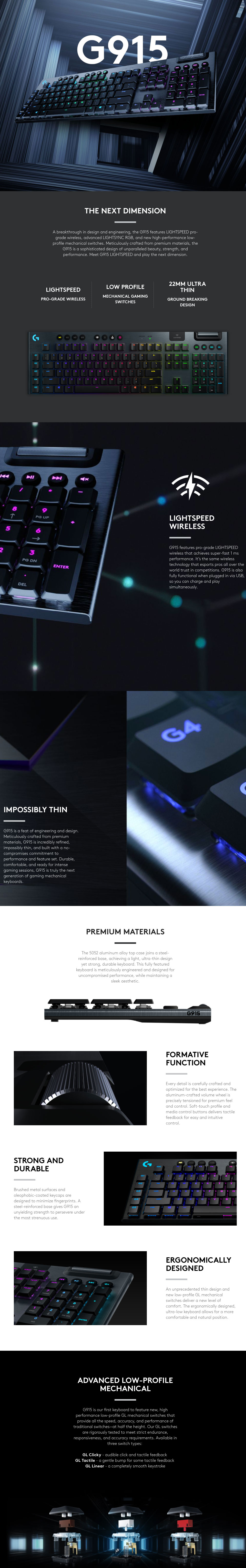 Buy Logitech G915 Lightspeed RGB Mechanical Keyboard GL Tactile [920 ...