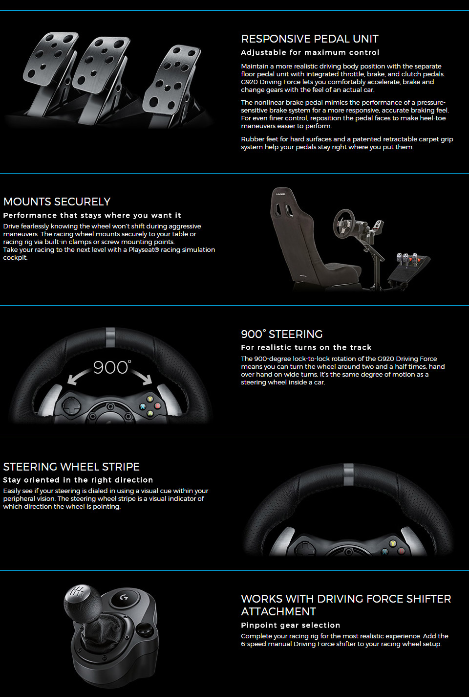 Buy Logitech G920 Driving Force Racing Wheel + Driving Force Shifter ...