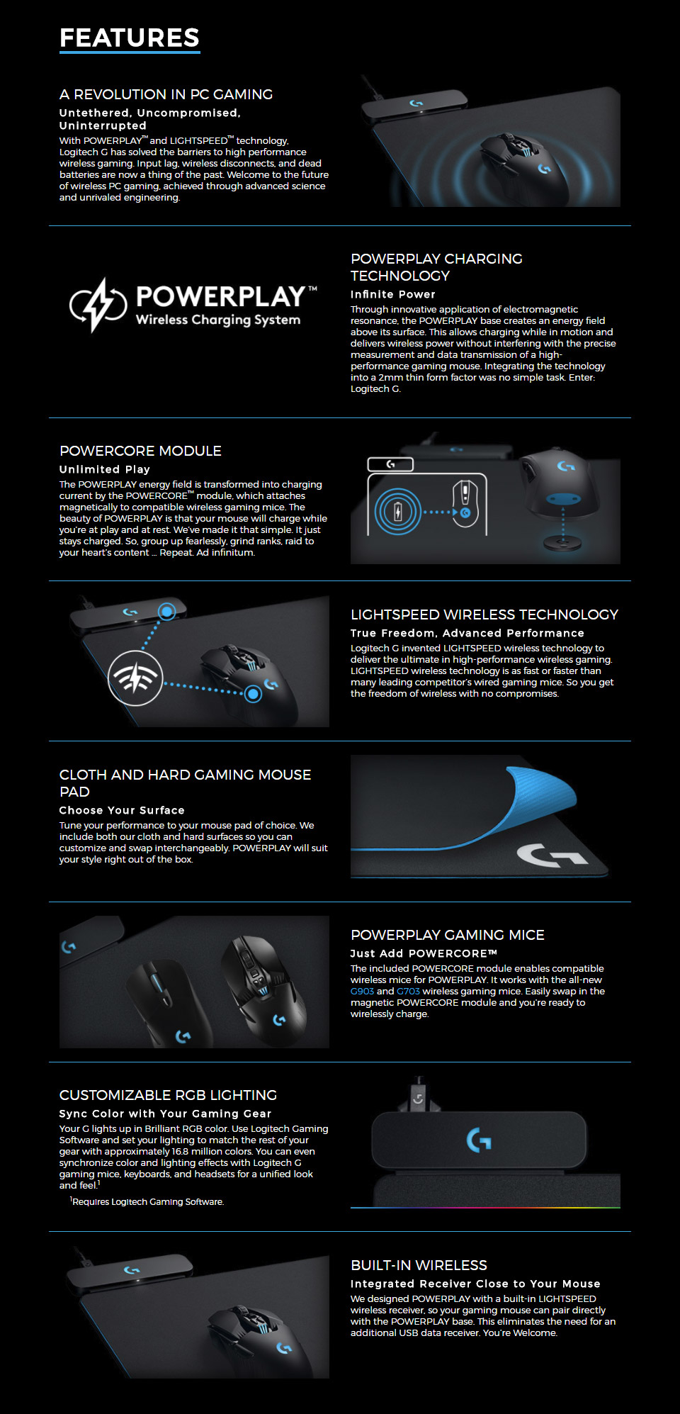 Buy Logitech G PowerPlay Wireless Charging System [943-000164] | PC ...