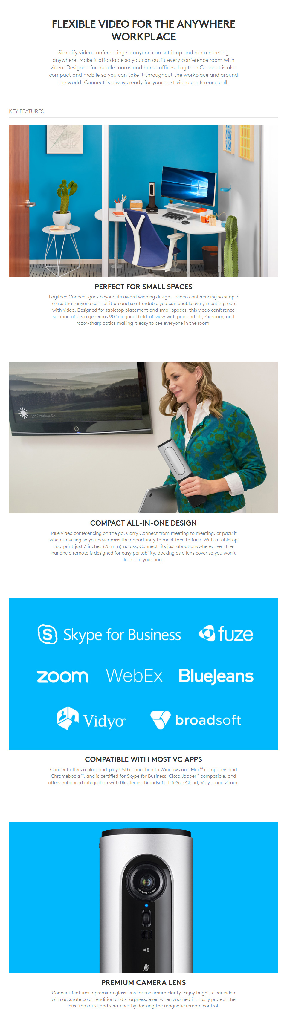 Buy Logitech Connect FHD Portable Conference Cam [zz960-001035] | PC ...