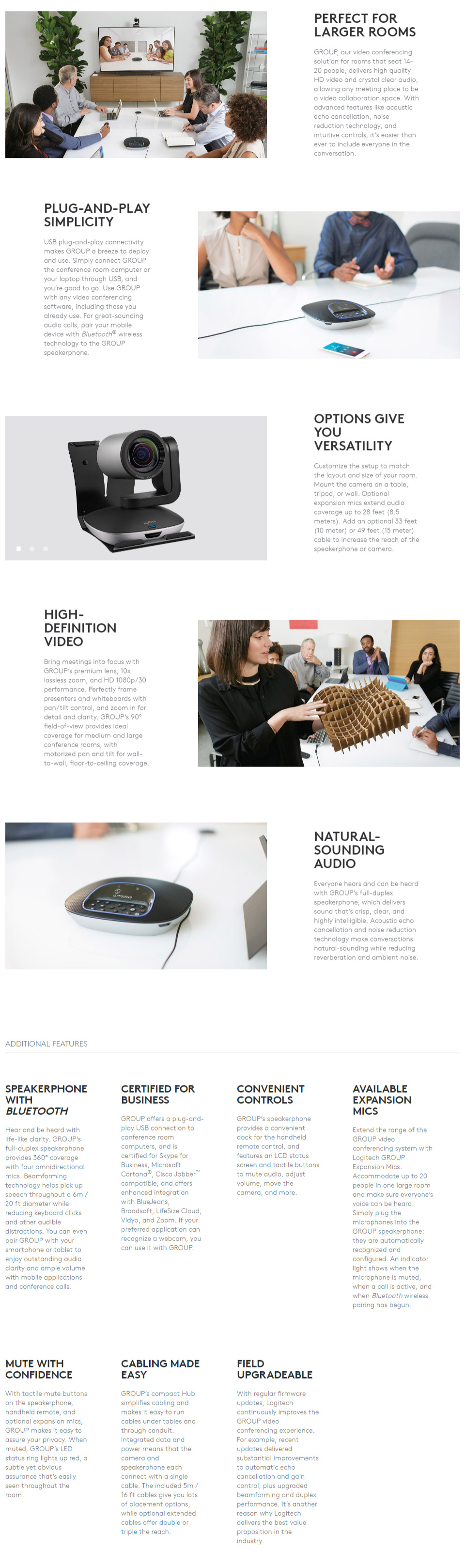 Logitech 960-001054 GROUP Video Conferencing System for Mid/Large-Sized ...