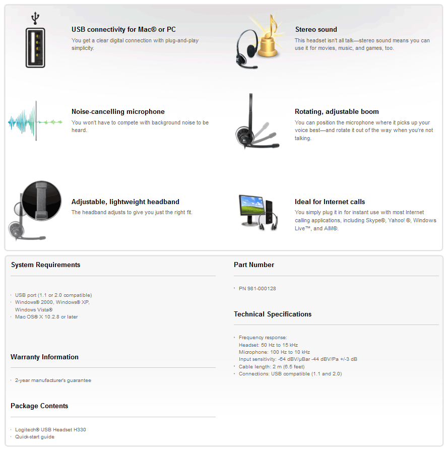 Buy Logitech H330 USB Headset [981-000460] | PC Case Gear Australia