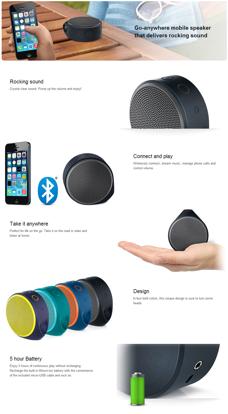 Buy Logitech X100 Mini Bluetooth Mobile Speaker Black [984-000377] | PC ...