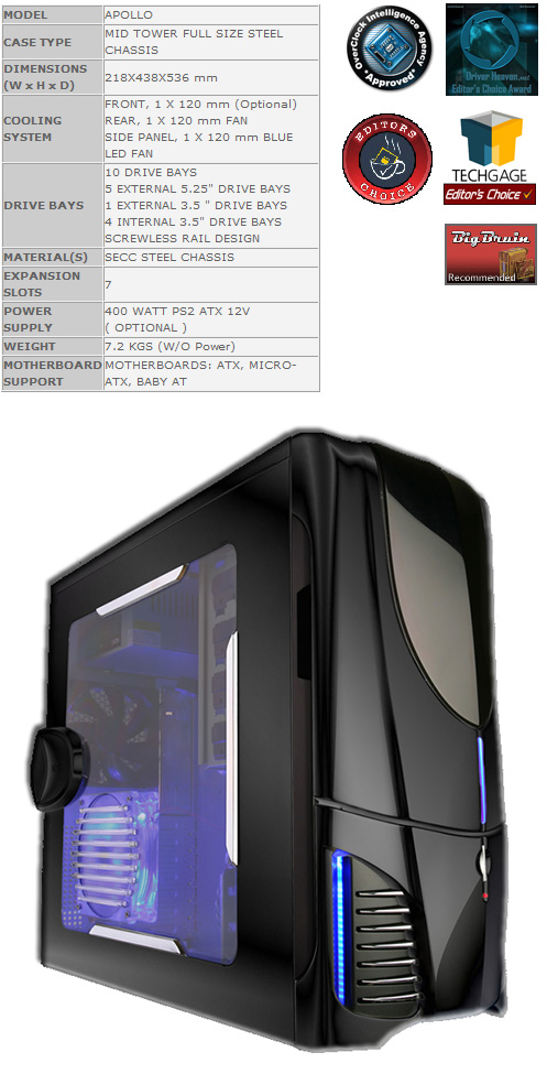 Buy NZXT Apollo Case Black [CSNZAPBB] | PC Case Gear Australia