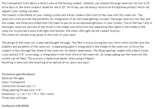 Buy Alphacool Repack Single Bayres 5.25in Clear [AC-45212] | PC Case ...