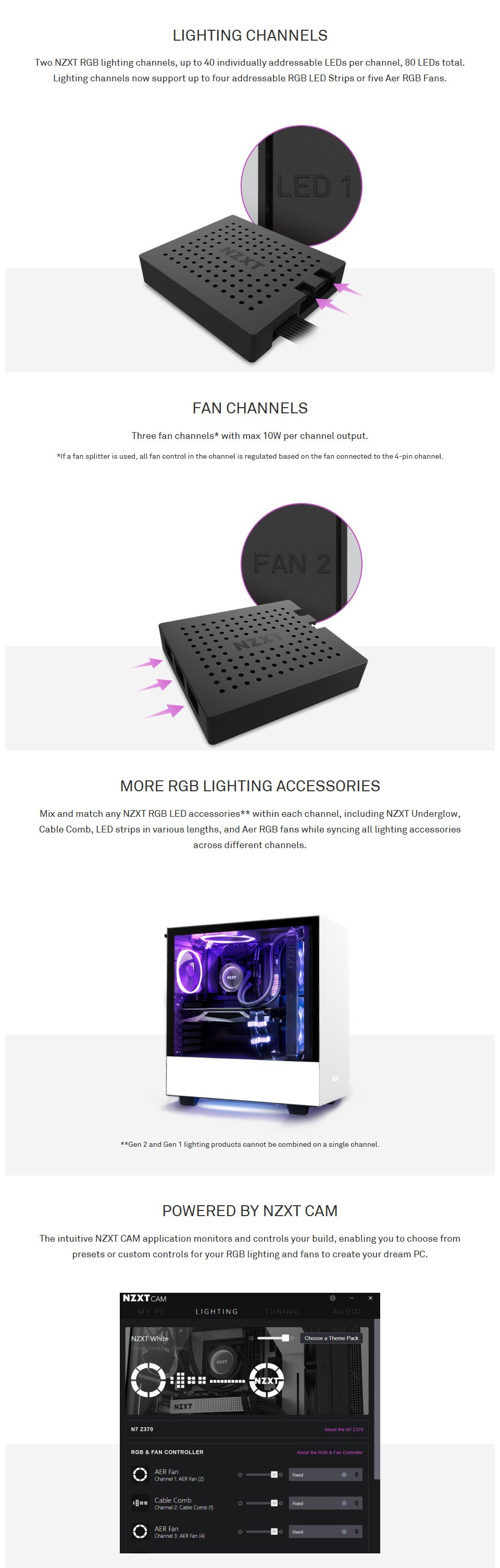 Buy NZXT RGB and Fan Controller [AC-2RGBC-B1] | PC Case Gear Australia