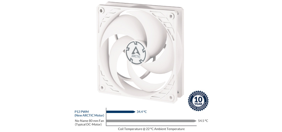 Buy Arctic P12 PWM 120mm Pressure-Optimised Fan White [ACFAN00171A ...