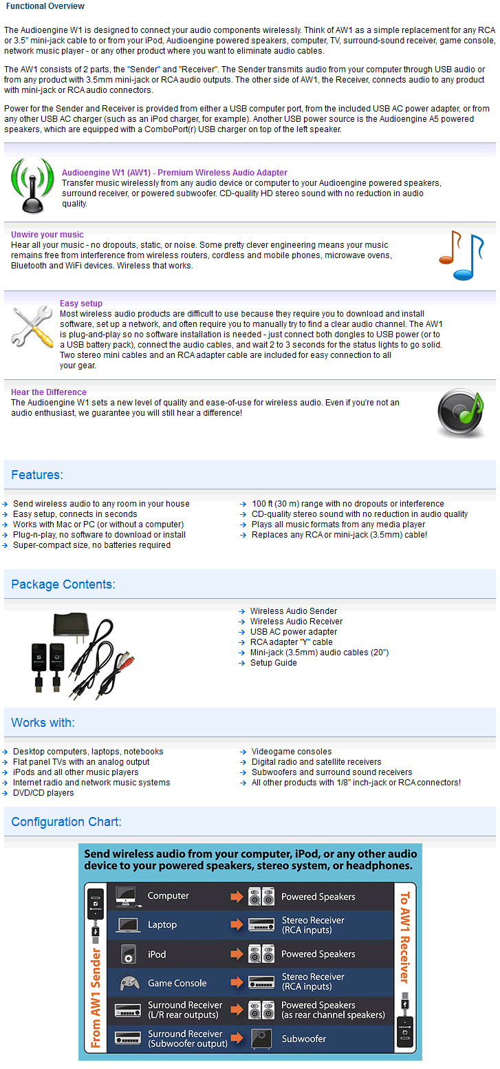Buy Audioengine AW1 Premium Wireless Audio Adapter [AE-AW1] | PC Case ...