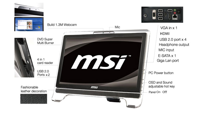Buy MSI Wind Top AE2020 20 Inch All-in-One PC (White) [19M-AE2020] | PC ...