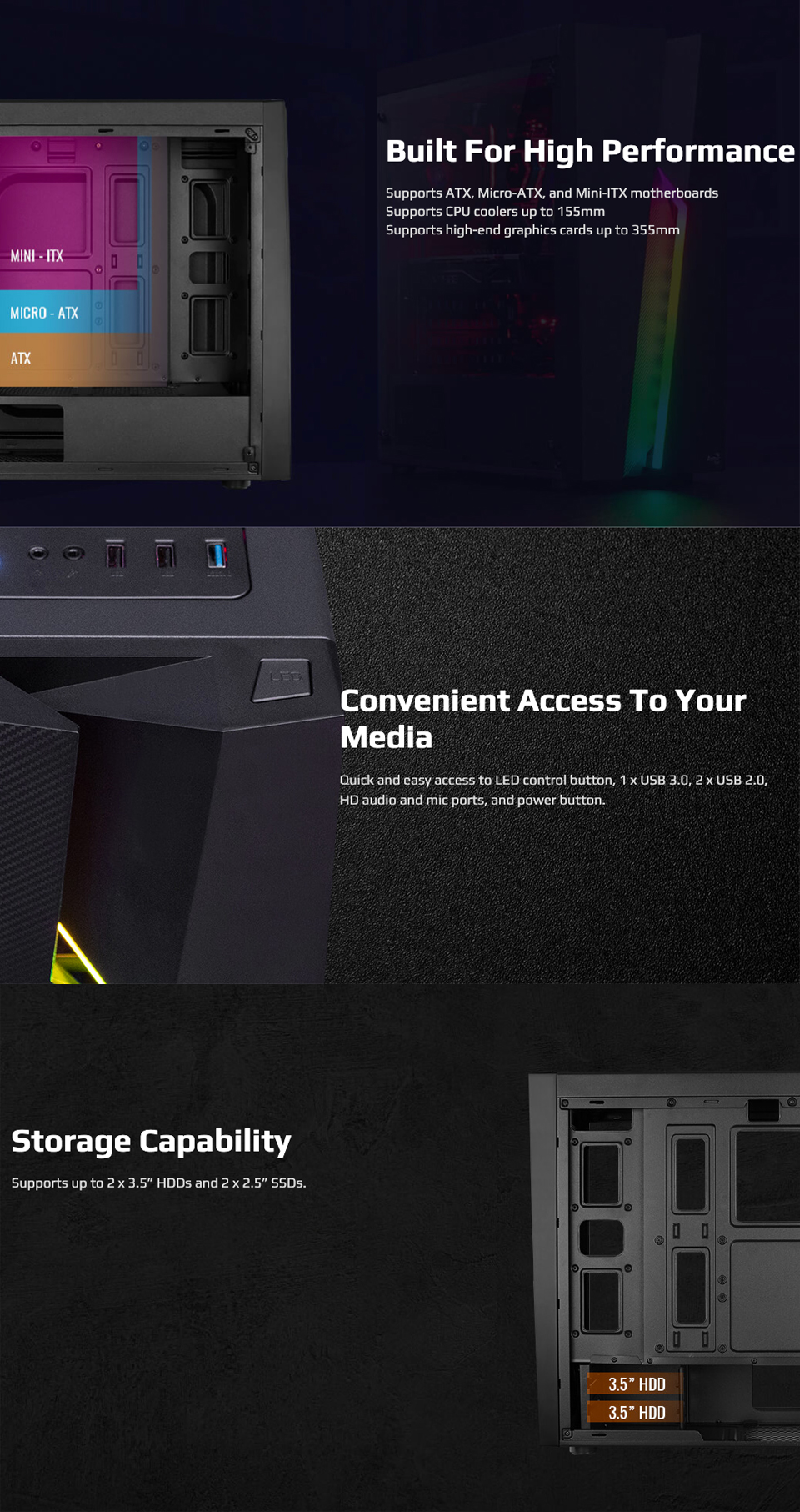 Buy Aerocool Bolt RGB Mid Tower Case [AER-BOLT-A-BK-V1] | PC Case Gear ...