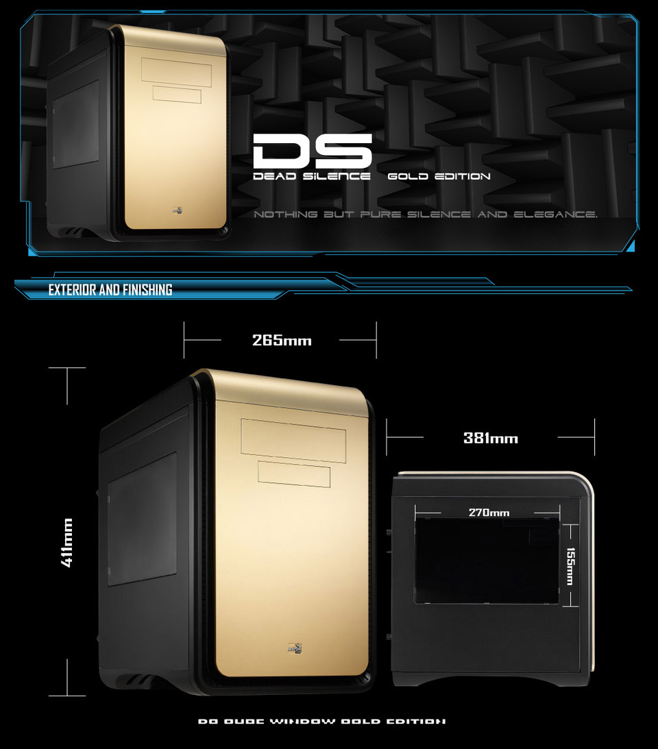 Buy Aerocool Dead Silence Cube with Window Gold Edition [AER-DSCUBE-GD ...