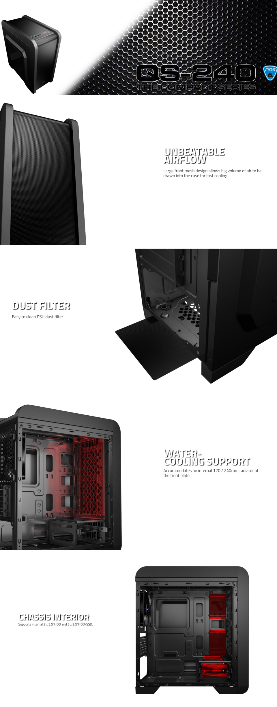 Buy Aerocool QS-240 Micro ATX Case with Window Black [AER-QS240-BK ...