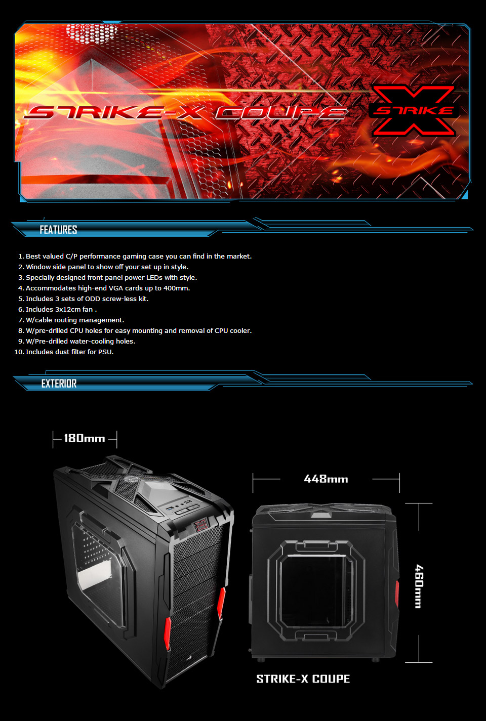 Buy Aerocool Strike-X Coupe Mid Tower Gaming Case [AER-SX-COUPE] | PC ...