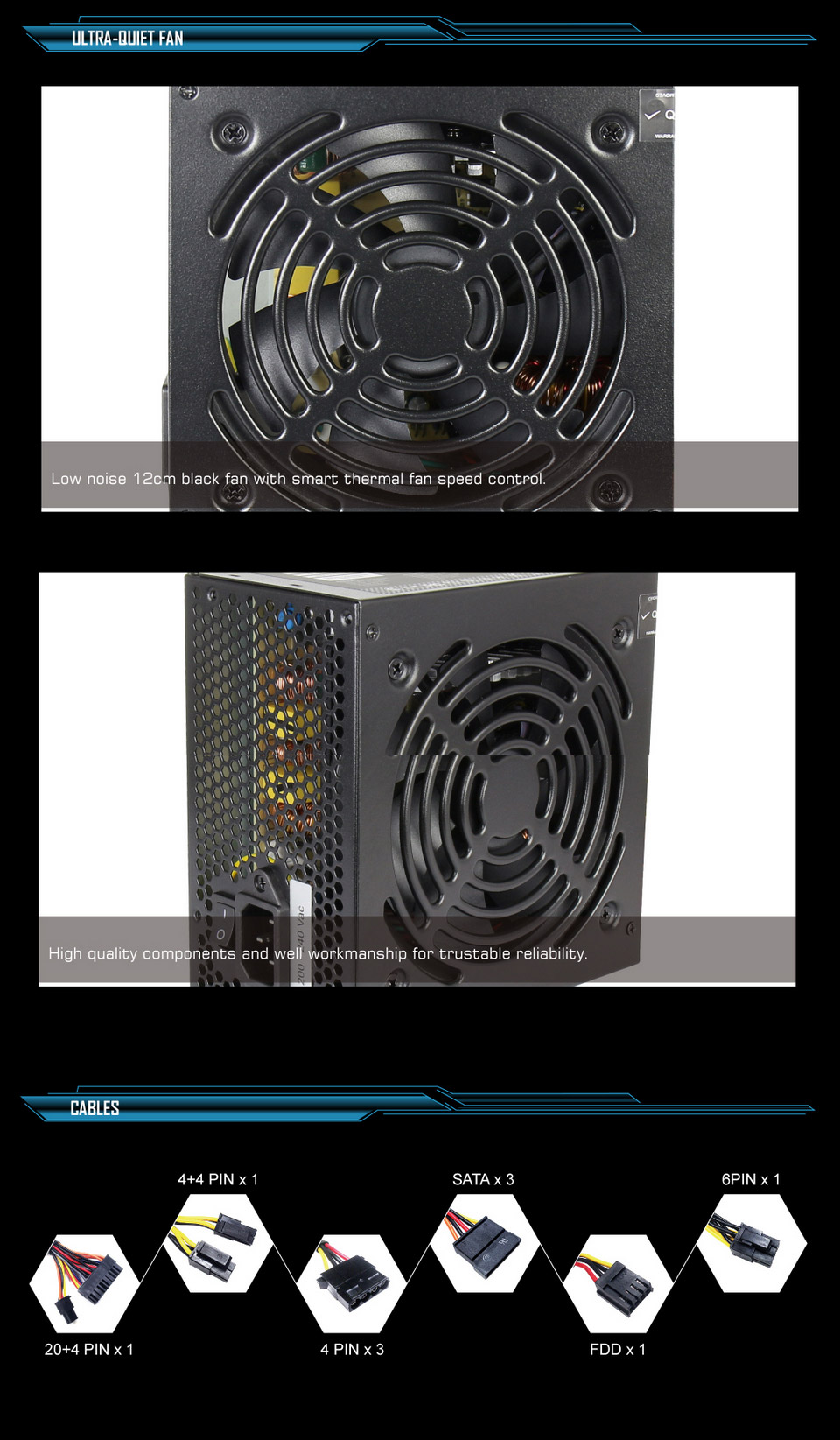 Buy Aerocool VX-550 550W ATX Power Supply [AER-VX550] | PC Case Gear ...