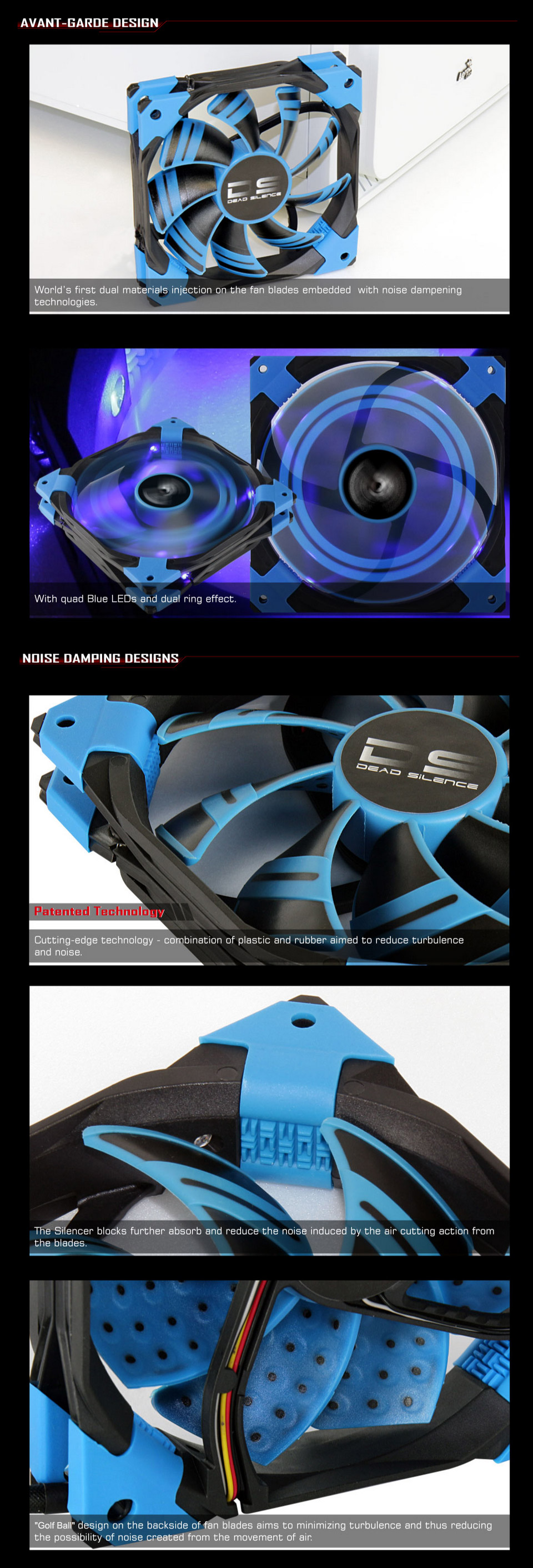 Buy Aerocool DS Fan 140mm Blue LED Fan [AER-DSFAN14-BL] | PC Case Gear ...