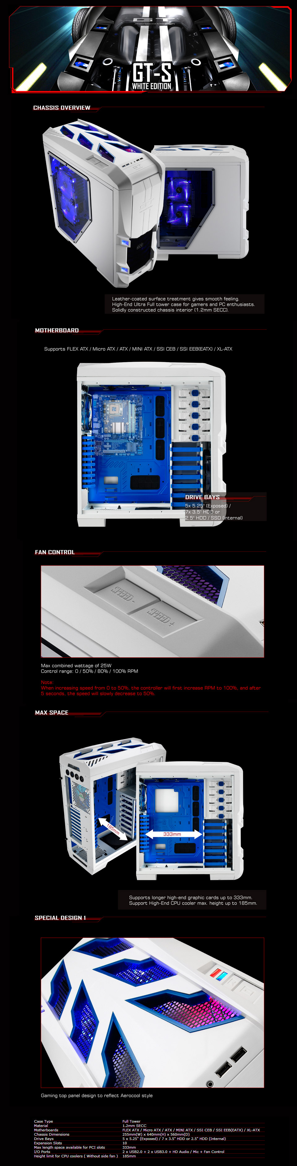 Buy Aerocool GT-S White Edition Case [AER-GT-S-WH] | PC Case Gear Australia