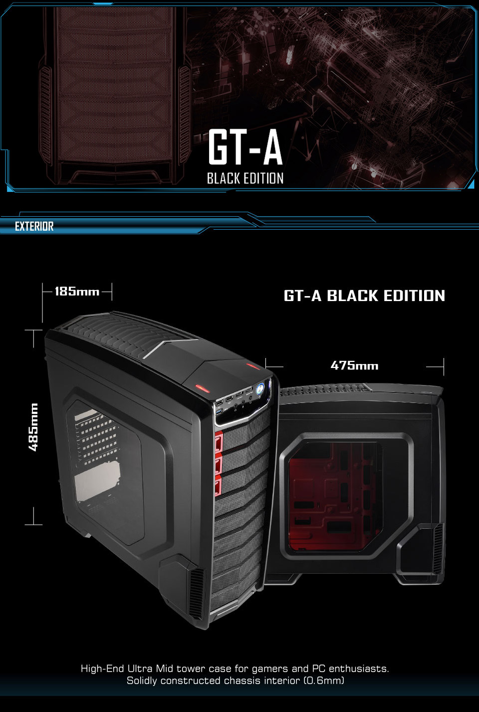 Buy Aerocool GT-A Mid Tower Case Black Edition [AER-GT-A-BK] | PC Case ...