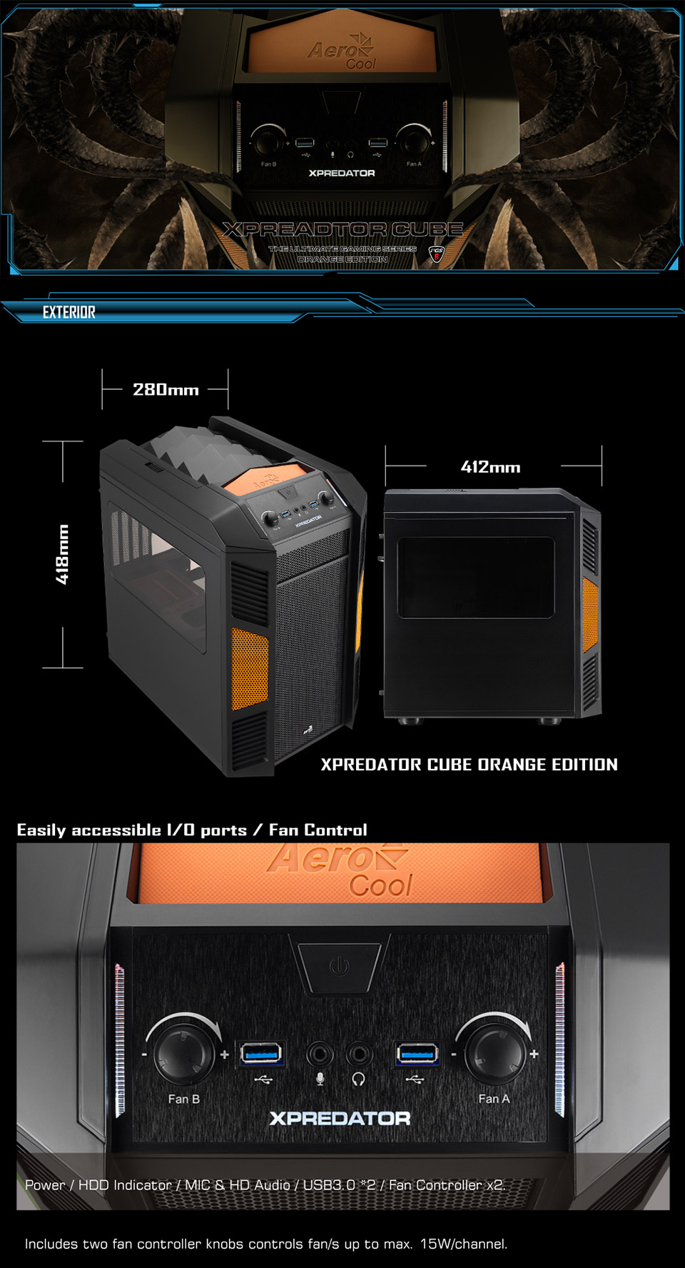 Buy Aerocool Xpredator Cube Mini Tower Orange [AER-XPREDATORCUBE-OR ...