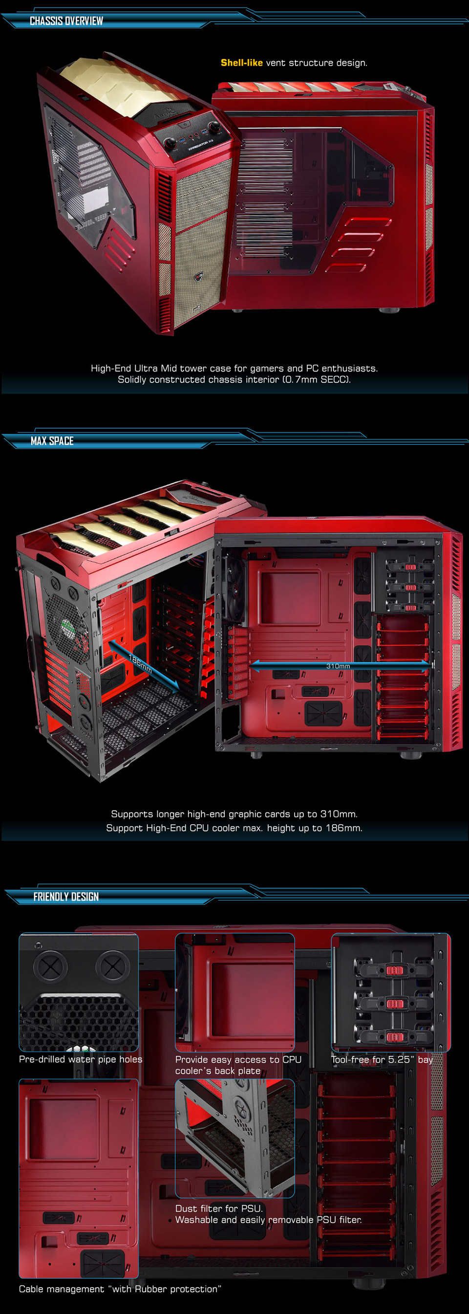 Buy Aerocool Xpredator X3 RG Mid Tower Case [AER-XPREDATOR-X3-RG] | PC ...