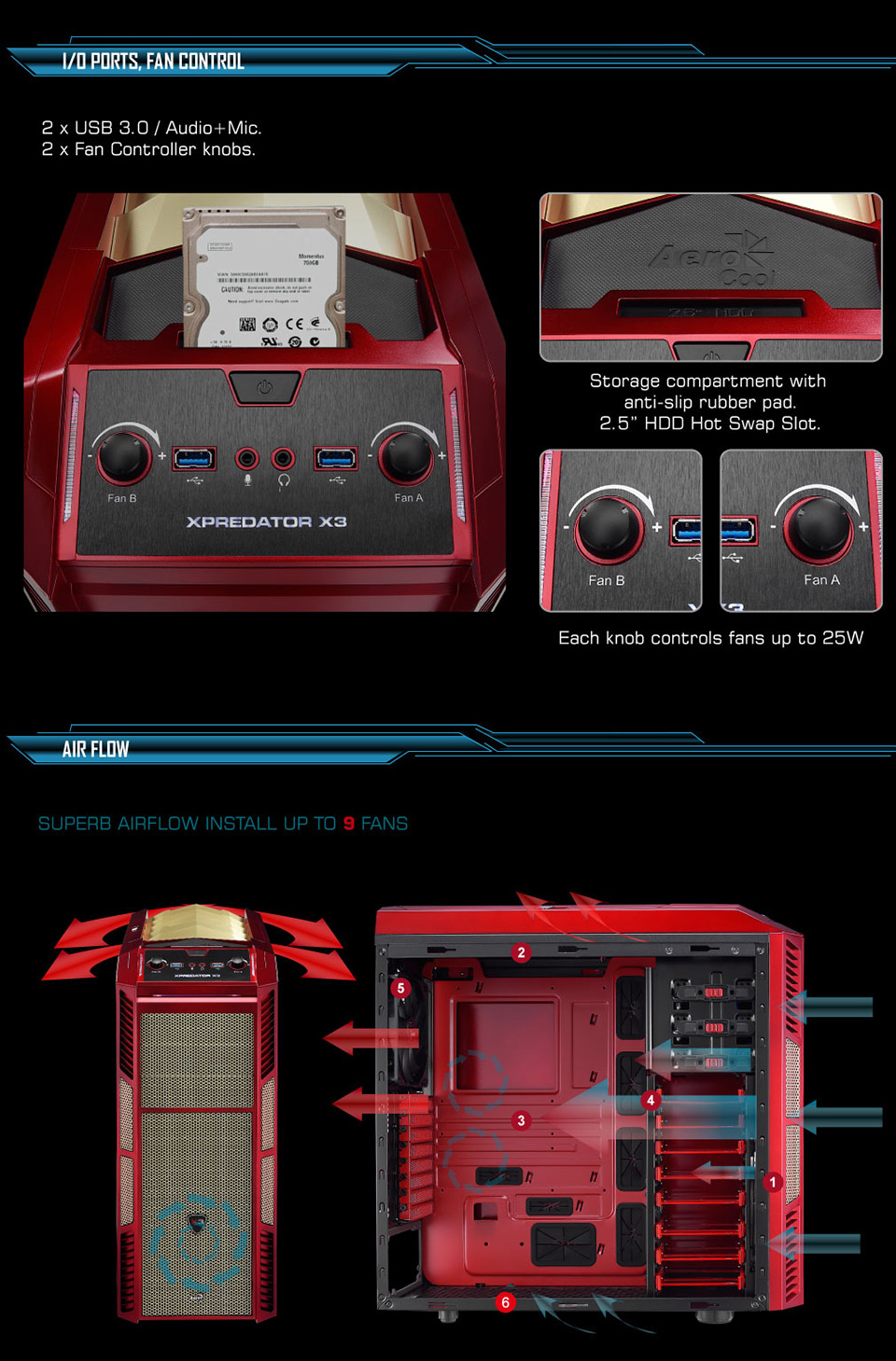 Buy Aerocool Xpredator X3 RG Mid Tower Case [AER-XPREDATOR-X3-RG] | PC ...