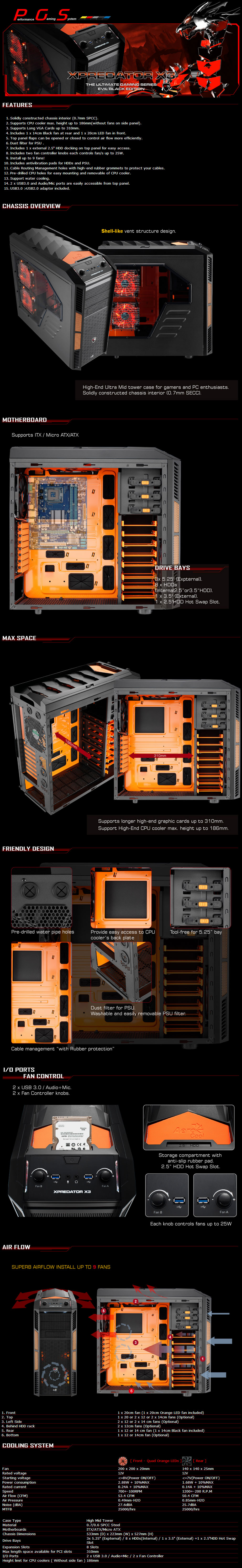 Buy Aerocool XPredator X3 Evil Black Case [21A-CASXPXBLK-W] | PC Case ...