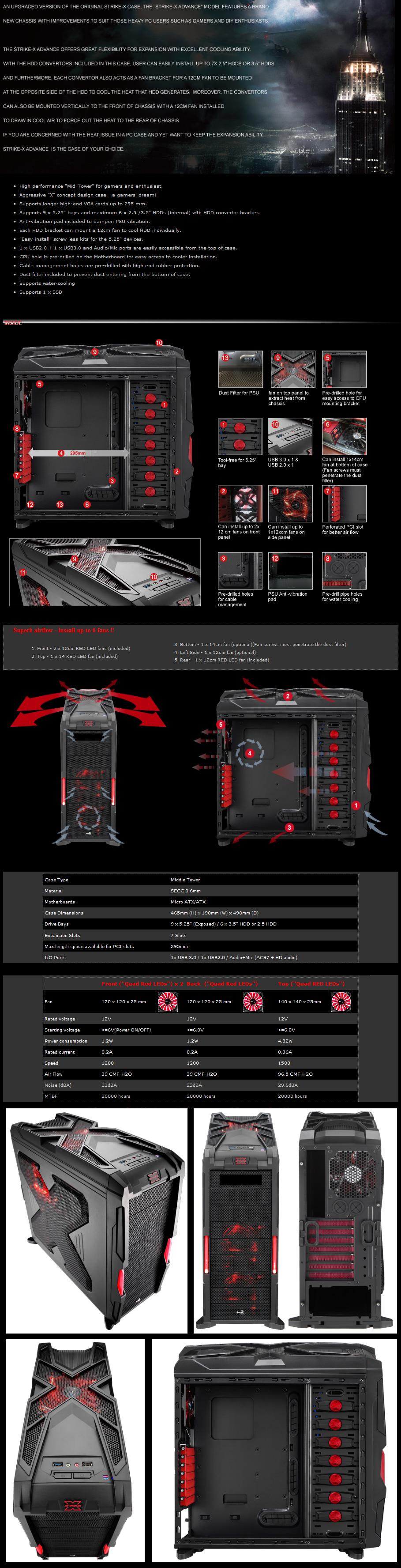 Buy Aerocool Strike-X Advance Black [AER-SX-ADV-BK] | PC Case Gear ...