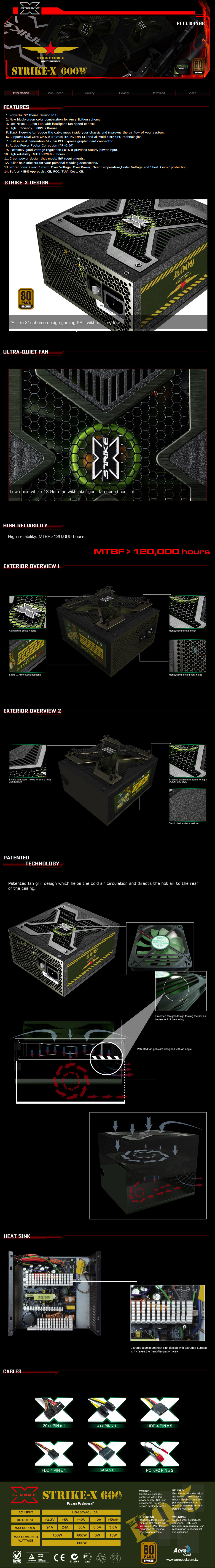 Buy Aerocool Strike-X Army Edition 600W [AERO-SARMY6] | PC Case Gear ...