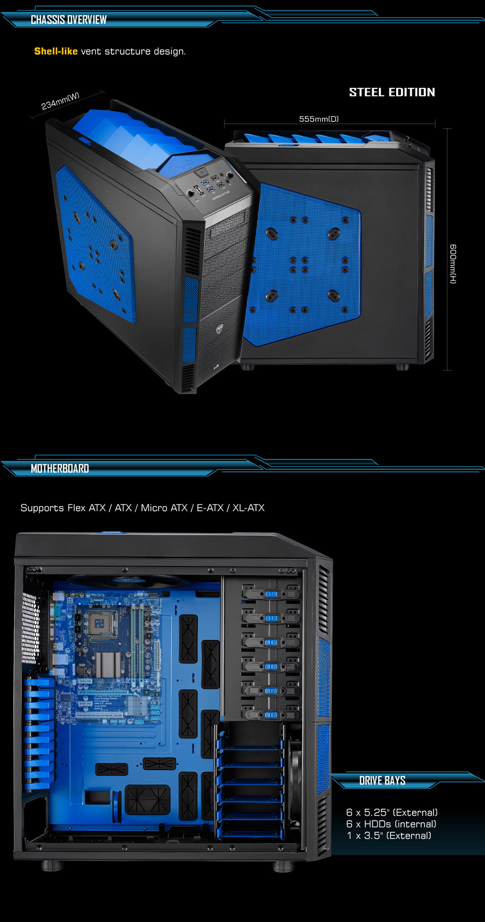 Buy Aerocool X-Predator Case Evil Blue Steel Edition [AERO-XPEB-SE ...